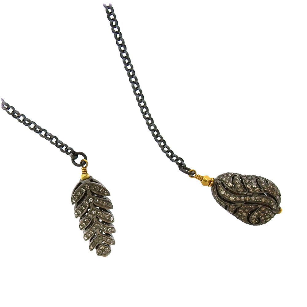 Clare Ullman: Rose-Cut Diamond Bead Necklace Lariat – aaronfaber