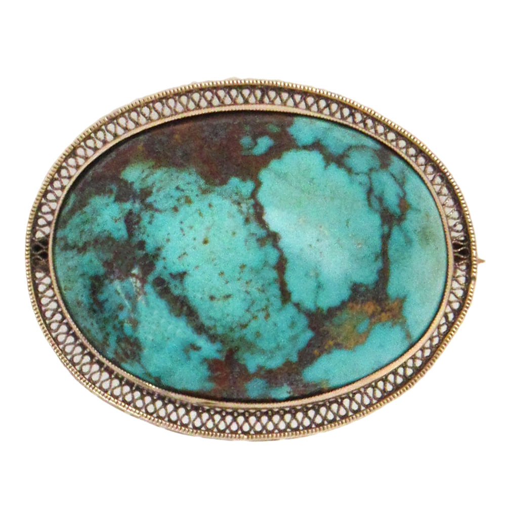 Antique Turquoise Brooch – aaronfaber